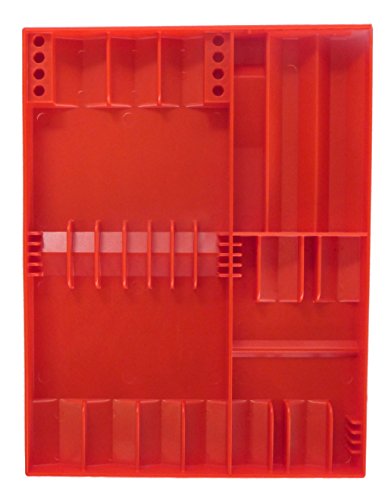 TOOL SORTER SCREWDRIVER ORGANIZER (RED) – Low Profile, Tough-Built Screwdriver Organizer for Toolbox Drawers | Holds Up To 16 Screwdrivers and 8 Bits | Unclutter your Toolbox