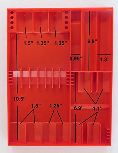 TOOL SORTER SCREWDRIVER ORGANIZER (RED) – Low Profile, Tough-Built Screwdriver Organizer for Toolbox Drawers | Holds Up To 16 Screwdrivers and 8 Bits | Unclutter your Toolbox