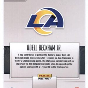 2022 Panini Instant Super Bowl LVI #6 Odell Beckham Jr Los Angeles Rams Official NFL Football Card in Raw (NM or Better) Condition