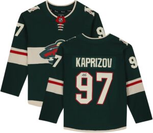 kirill kaprizov minnesota wild autographed green adidas authentic jersey - autographed nhl jerseys