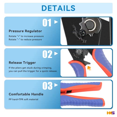 HKS Coax Ratchet Crimping Tool Set for Coaxial RG Cable RF Connector with 5 Changeable Dies