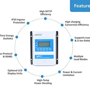 EPEVER XTRA1210N Series MPPT Solar Charge Controller, 10A Max Charge/Discharge, High-Efficiency Energy Conversion, Ideal for Off-Grid PV Systems