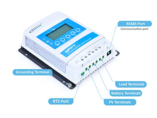 EPEVER XTRA1210N Series MPPT Solar Charge Controller, 10A Max Charge/Discharge, High-Efficiency Energy Conversion, Ideal for Off-Grid PV Systems