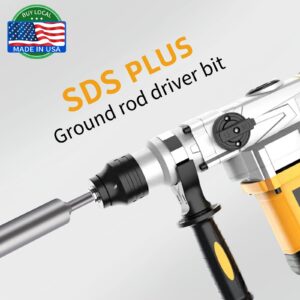 SDS-Plus Ground Rod Driver for 5/8” & 3/4” Ground Rods Great for All SDS Plus Hammer Drills Steel. (1)