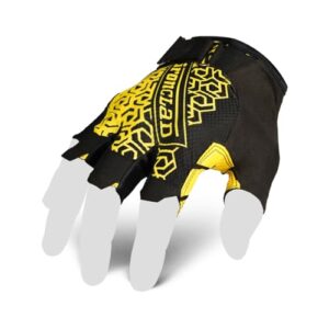 ironclad pc gaming gloves, precision fit, performance silicone grip, moisture wicking construction, 1 pair, es-ipc-04-l, black/yellow, large