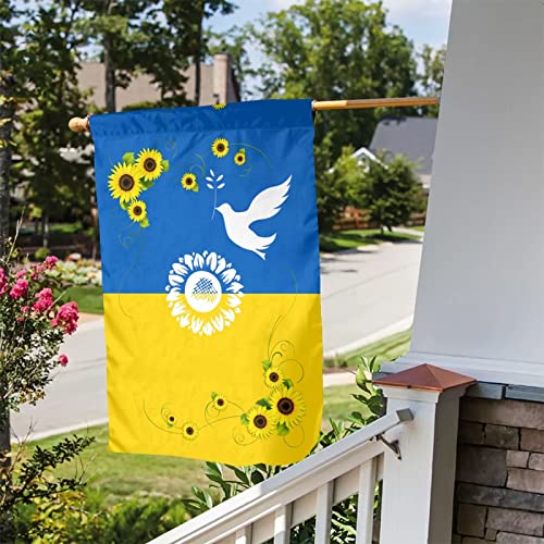 Sunflower Peace Dove Flag, 3 Layers Fabric, Patriot Flags 12x18 Inch Use for Indoor, Courtyard, Lawn, Outdoor.