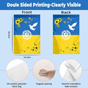 Sunflower Peace Dove Flag, 3 Layers Fabric, Patriot Flags 12x18 Inch Use for Indoor, Courtyard, Lawn, Outdoor.