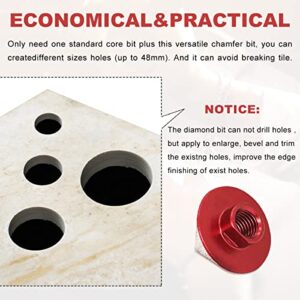 Diamond Beveling Chamfer Bit, Magsoar Diamond Countersink Drill Bits for Enlarging Beveling Trimming Existing Holes, 1-7/8" (48mm) Dia x 5/8"-11 Threads for Angle Grinder, Suitable for Ceramic Granite Marble Tile