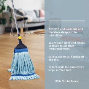 2 Pack - Large Microfiber Tube Mop 400GSM - Heavy Duty Industrial Wet Mop Head Refill,Commercial, Thick Fiber, Replacement Heads, Extra Absorbent