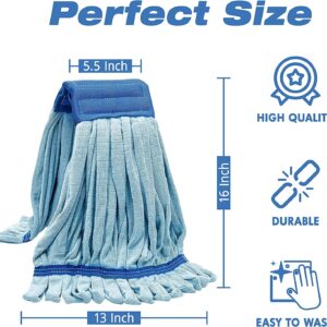 2 Pack - Large Microfiber Tube Mop 400GSM - Heavy Duty Industrial Wet Mop Head Refill,Commercial, Thick Fiber, Replacement Heads, Extra Absorbent