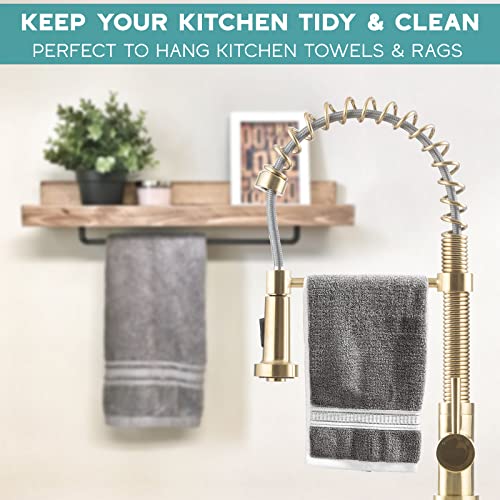 Strictly Sinks Kitchen Faucet with Pull Out Sprayer - Contemporary Design Single Handle High Arc Spring Faucet–Dual Function Kitchen Spring Faucet with 360° Swivel Spout (Gold)