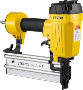 vevor pneumatic nail gun, st64 14 gauge heavy duty concrete t nailer 1" to 2-1/2", air nailer for hardwood to concrete