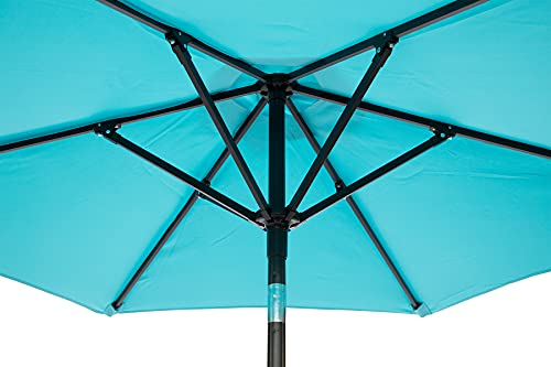 SUNA OUTDOOR 7Ft Patio Market Umbrella Outdoor Table Umbrellas Push Up with 6 Sturdy Ribs, Adjustable Height and Tilt Pole, Easy Push Up Open, for Garden Deck Commercial, Blue