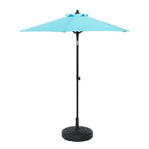 SUNA OUTDOOR 7Ft Patio Market Umbrella Outdoor Table Umbrellas Push Up with 6 Sturdy Ribs, Adjustable Height and Tilt Pole, Easy Push Up Open, for Garden Deck Commercial, Blue