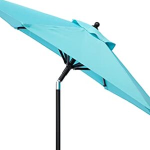 SUNA OUTDOOR 7Ft Patio Market Umbrella Outdoor Table Umbrellas Push Up with 6 Sturdy Ribs, Adjustable Height and Tilt Pole, Easy Push Up Open, for Garden Deck Commercial, Blue