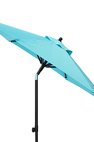 SUNA OUTDOOR 7Ft Patio Market Umbrella Outdoor Table Umbrellas Push Up with 6 Sturdy Ribs, Adjustable Height and Tilt Pole, Easy Push Up Open, for Garden Deck Commercial, Blue