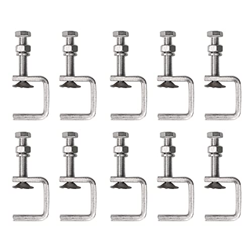 10Pcs Stainless Steel C Clamps Tiger Clamp Woodworking Clamp Heavy Duty C-Clamp Woodworking Welding U Clamps Wood Clamps with Stable Wide Jaw Openings