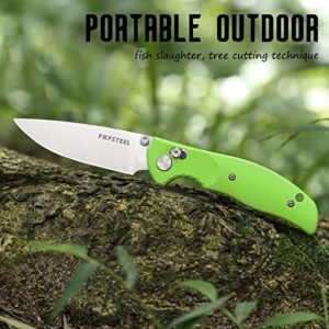 FXFSTEEL Folding Knife D2 Blade and G10 Handle, Small Pocket Knife with Axis Lock Ball Bearing Assisted Opening Multitool for Outdoor, Survival, Hunting and Camping EDC Knife with Clip