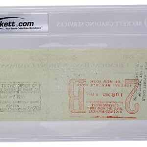 Babe Ruth Signed Bank Check Autograph Grade 9 BAS