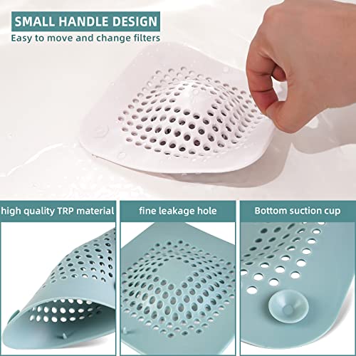 Shower Hair Drain Cover, Convex Catchers for Kitchen Hair Stopper with Suction Cup 4 Pack , Easy to Install Suit for Bathroom,Bathtub,Kitchen