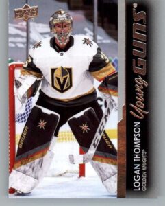 2021-22 upper deck #219 logan thompson young guns rc rookie vegas golden knights series 1 nhl hockey base trading card