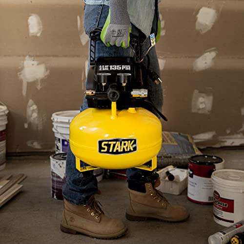 Stark 3 Gallon Pancake Electric Oil-Less Air Compressor and 18-Gauge Brad Nailer W/Air Hose, 135 PSI (Combo Kit)