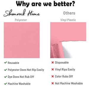 Shamrock Home 6ft Fitted Tablecloth Elastic Rectangle Table Cover, Table Cloth, Fitted Table Covers for 6 Foot Tables, Picnic Table Cover Indoor Outdoor, Washable 72x30 inch, Pink