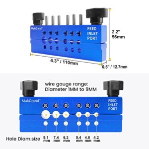 MakGrand Portable Split Wire Stripper Machine for Stripping Scrap Copper Wire From 6 AWG to 18 AWG, Wire Stripper Tool Equipped with Six Three-edged Carbide Blades, Wire Cable Recycling (Blue)