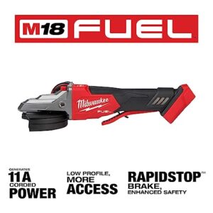 Milwaukee M18 FUEL 18-Volt Lithium-Ion Brushless Cordless 5 in. Flathead Braking Grinder with Paddle Switch No-Lock (Tool-Only)