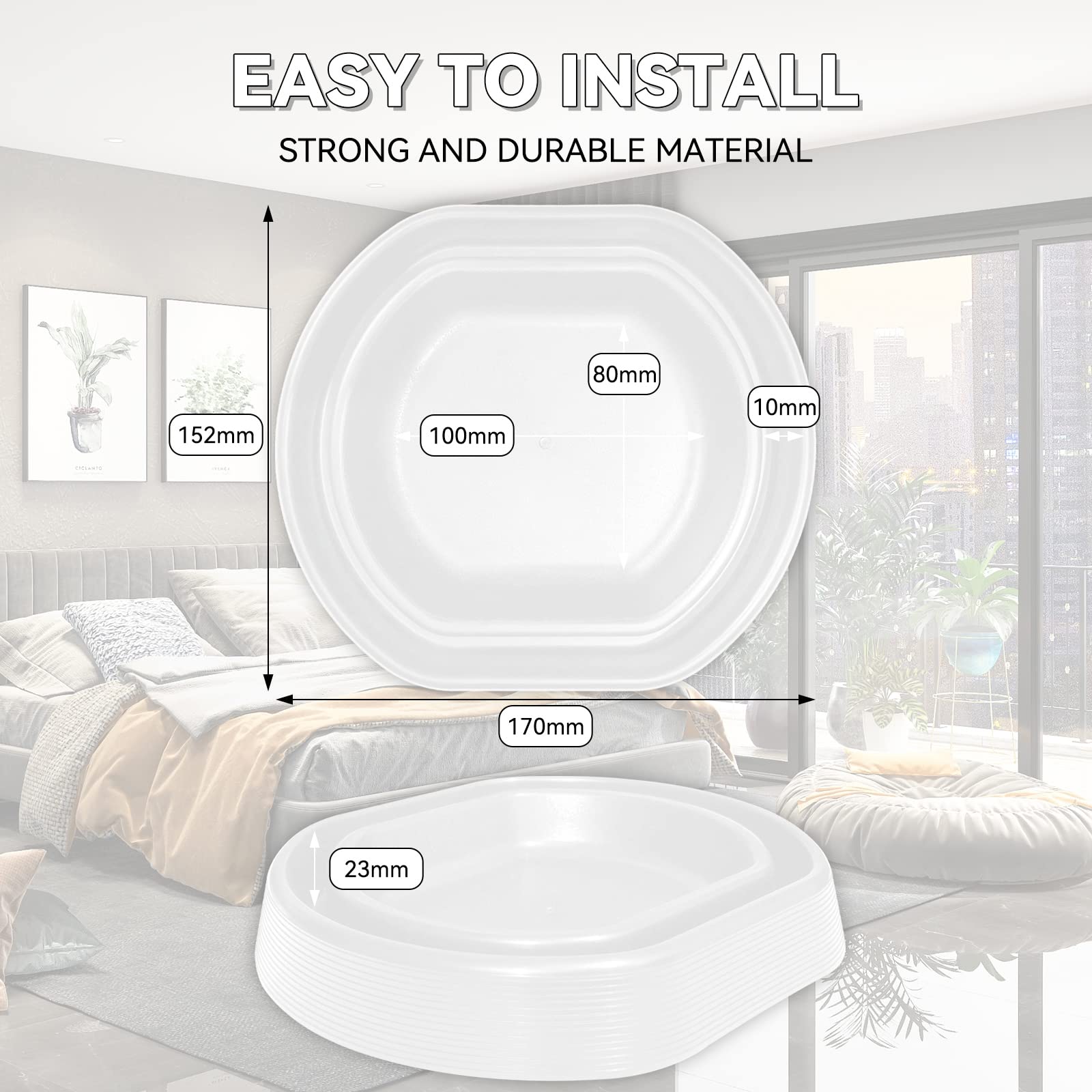 Bed Bug Interceptors | Bed Bug Interceptor Traps | Insect Trap, Monitor, and Detector for Bed Legs (White - 4 pcs)