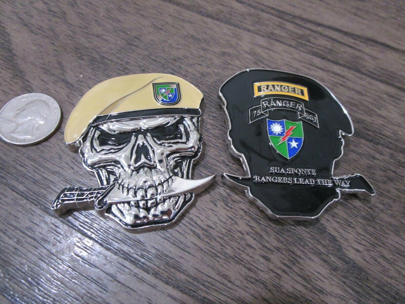 Oneworldtreasures 75th Ranger Regiment Army Rangers Lead The Way USASOC Beret Skull Challenge Coin