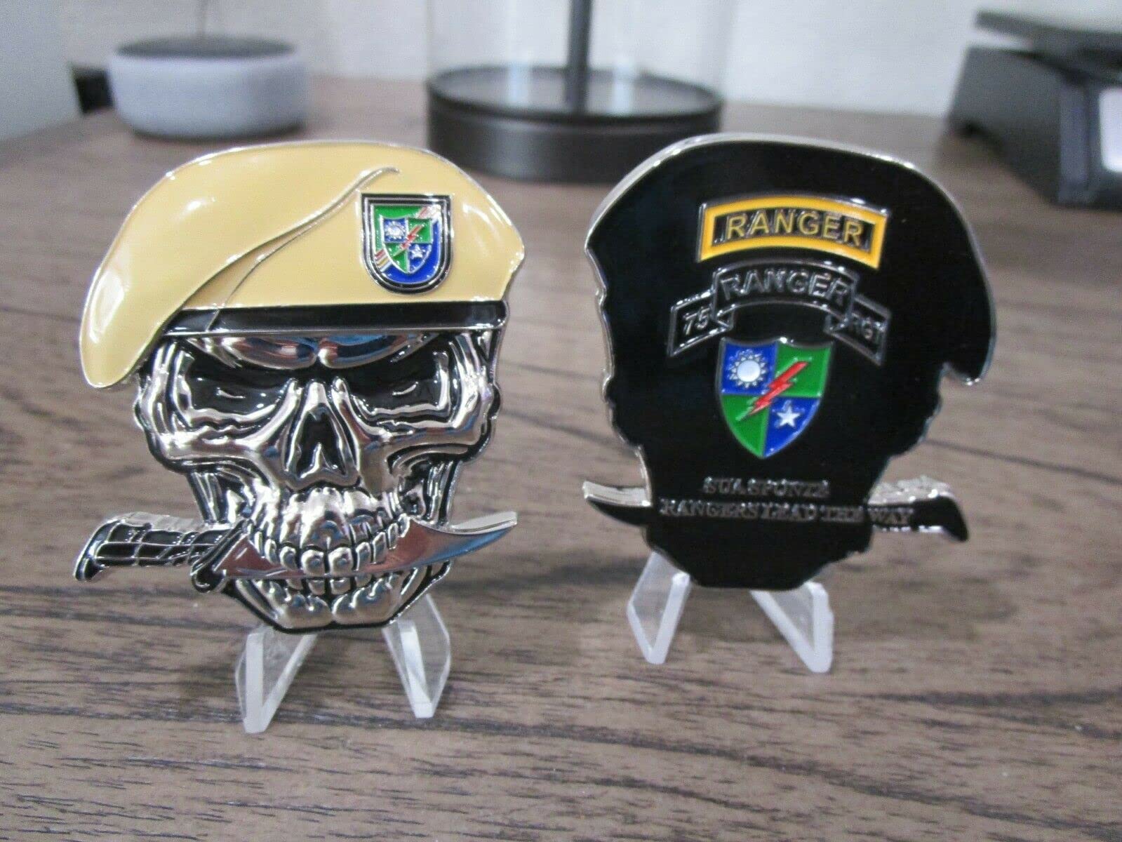 Oneworldtreasures 75th Ranger Regiment Army Rangers Lead The Way USASOC Beret Skull Challenge Coin