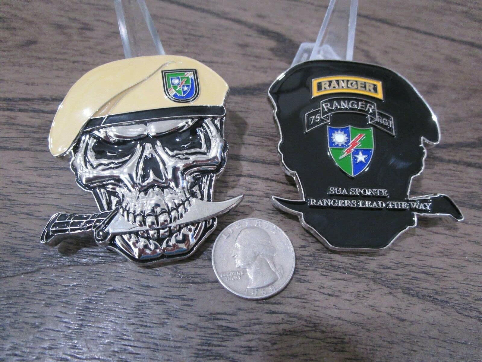 Oneworldtreasures 75th Ranger Regiment Army Rangers Lead The Way USASOC Beret Skull Challenge Coin