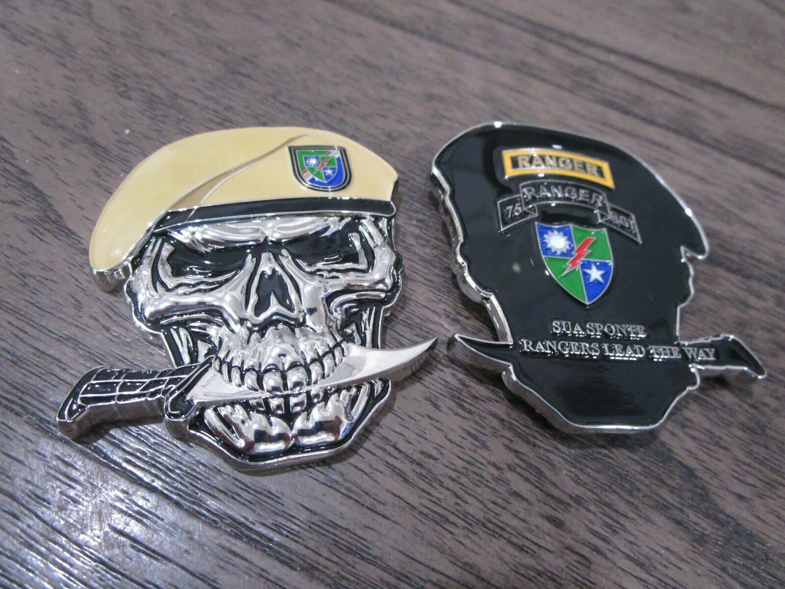 Oneworldtreasures 75th Ranger Regiment Army Rangers Lead The Way USASOC Beret Skull Challenge Coin