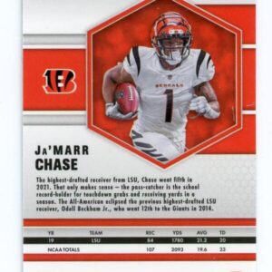 2021 Panini Mosaic #307 Ja'Marr Chase NM-MT RC Cincinnati Bengals Football