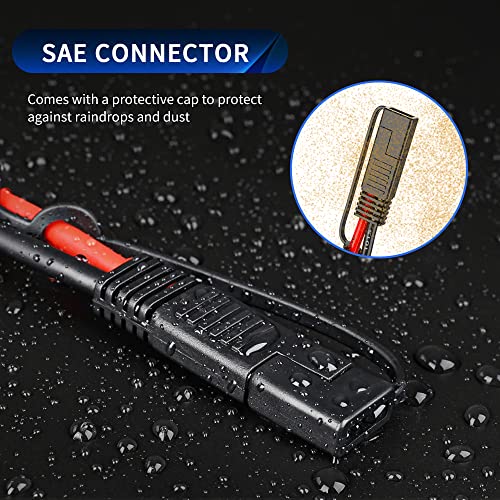 ELECTOP 10AWG SAE Y Splitter Cable SAE Quick Disconnect Connector, 1 to 2 SAE to SAE Extension Cable 2-Way Wire Splitter, SAE DC Power Automotive Adapter Cable SAE Plug for Solar Panel Battery Charger