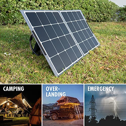 Wagan Foldable 18V Solar Panel with Anderson Connector 6 ft Power Cable Compatible with Any Anderson Equipped Device for RV Laptops Solar Generator Van Camping Off-Grid (100 Watt)