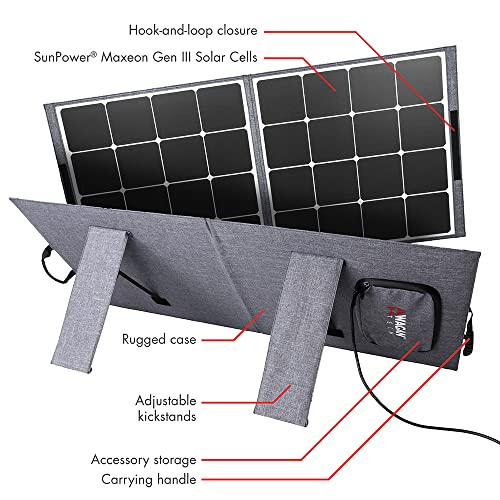 Wagan Foldable 18V Solar Panel with Anderson Connector 6 ft Power Cable Compatible with Any Anderson Equipped Device for RV Laptops Solar Generator Van Camping Off-Grid (100 Watt)