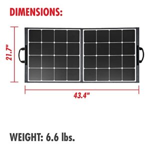 Wagan Foldable 18V Solar Panel with Anderson Connector 6 ft Power Cable Compatible with Any Anderson Equipped Device for RV Laptops Solar Generator Van Camping Off-Grid (100 Watt)