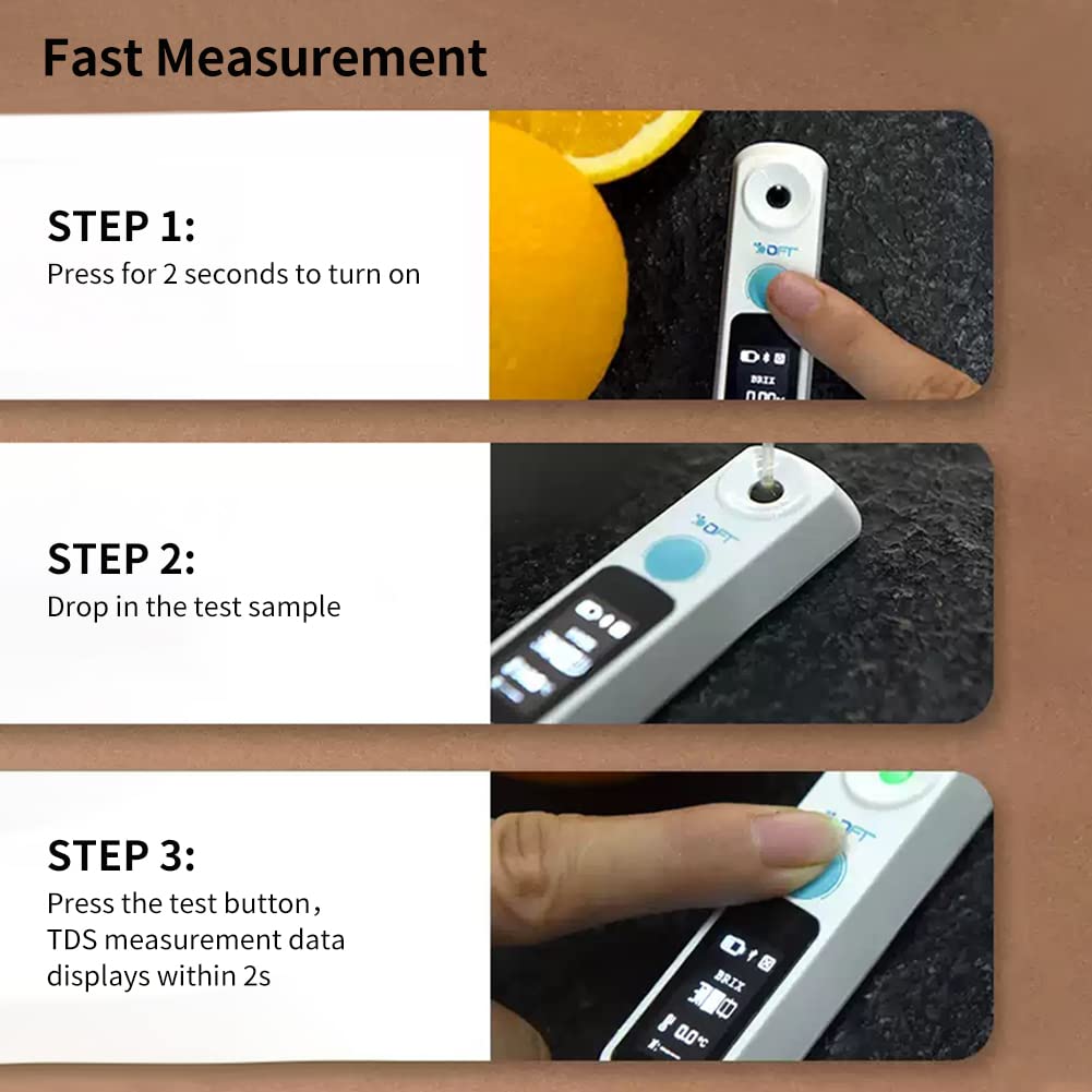 DiFluid Brix Refractometer with ATC for Coffee Digital Coffee Refractometer Range 0-26% +/-0.03% Accuracy