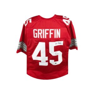 archie griffin ht 1974/75 autographed ohio state custom football jersey - bas