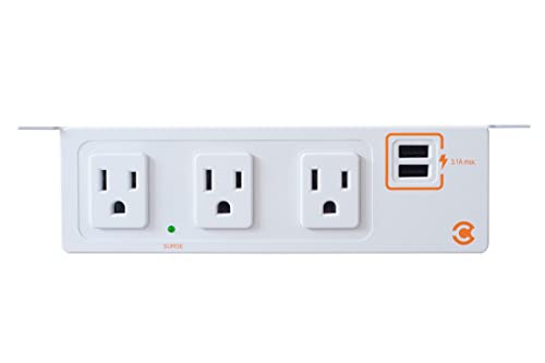 CERES 3 Outlet/2 USB Desk Mount Surge Protector