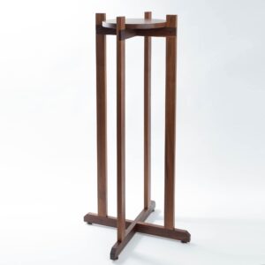 tall water filter stand for berkey water dispensers made in usa floor water dispenser holder (walnut, 35" medium (royal, big, travel), no shelves)