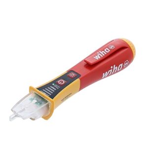 wiha non-contact voltage tester category iv 12-1000v ac with flash light - 25506, red