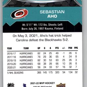 2021-22 Upper Deck MVP #44 Sebastian Aho Carolina Hurricanes NHL Hockey Trading Card