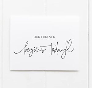 groom card from bride on our wedding day stationery, husband to be letter, love gift for him from wife, marry you vows, our forever begins today