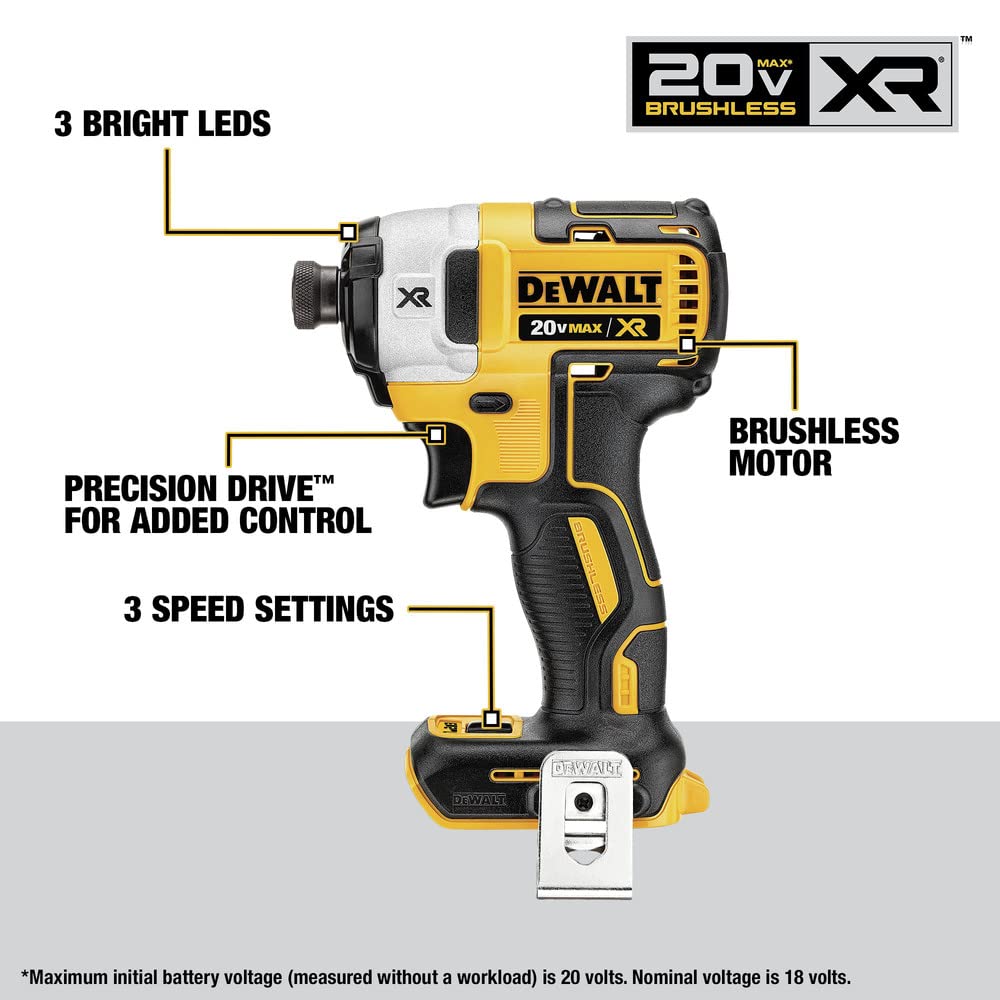 DEWALT 20V MAX* XR Cordless 4-Tool Combo Kit 4 TOOL COMBO KIT (DCK449E1P1)