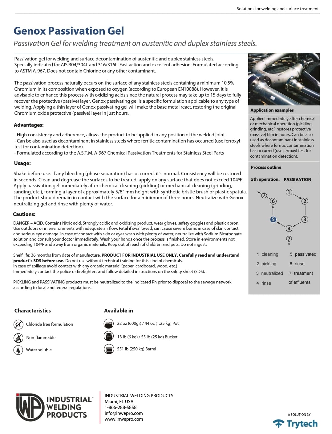 GENOX PASSIVATION GEL/PASTE FOR STAINLESS STEEL