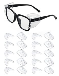 yuntuo 10 pairs eye glasses side shields, flexible slip on side shields for safety glasses fits small to medium