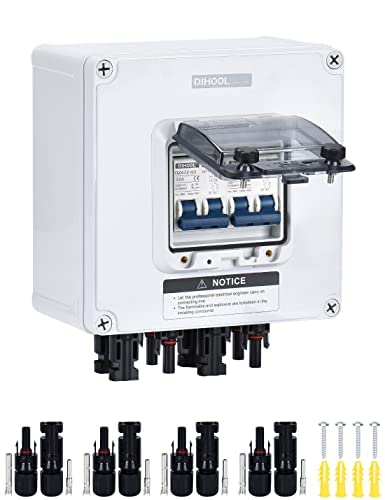 DIHOOL Miniature Circuit Breaker Box with 30 amp Disconnect Switch IP66 2 in 2 Out